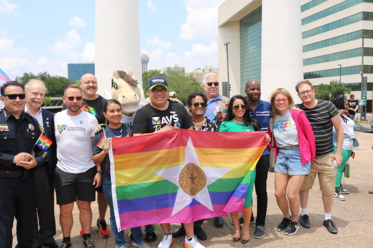 Record crowds attend City Hall flag raising - Dallas Voice