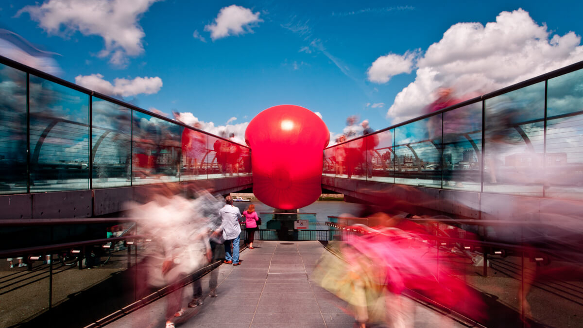 This month, artist Kurt Perschke's public artwork "RedBall Dallas" will ...